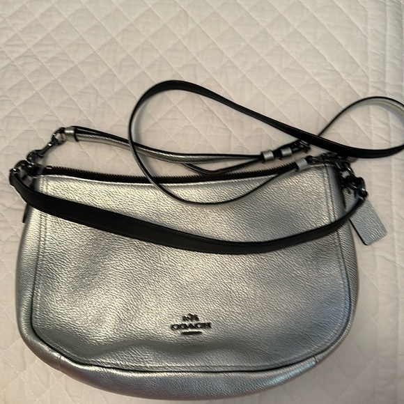 Coach | Bags | Coach Silver Double Strap Bag Short Or Crossbody | Poshmark